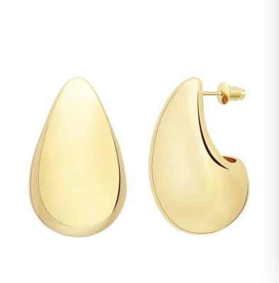 China Women Earrings Gold Open Hoop C Shape 14K Gold Filled Small Boho Beach Simple Delicate Handmade Hypoallergenic for sale