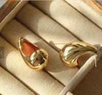 China Women Earrings Gold Open Hoop C Shape 14K Gold Filled Small Boho Beach Simple Delicate Handmade Hypoallergenic for sale