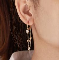 China Chain Earrings Set for Women Stainless Steel Ear Pins  Dangle Earrings Butterfly Ball Bar CZ for sale