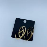 China Polished Gold Finish Stainless Steel Earring with CZ Stone and Gold for sale