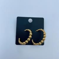 China Polished Gold Finish Stainless Steel Earring with CZ Stone and Gold for sale