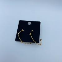 China Polished Gold Finish Stainless Steel Earring with CZ Stone and Gold for sale