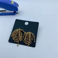 China Polished Gold Finish Stainless Steel Earring with CZ Stone and Gold for sale