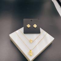China New Arrival Trendy High Polish Newest Gold Color Stainless Steel  Earring ,Necklace , Bracelet Sets With Zirco  For Lady for sale