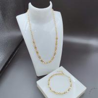 China New Arrival Trendy High Polish Newest Gold Color Stainless Steel  Earring ,Necklace , Bracelet Sets With Zirco  For Lady for sale