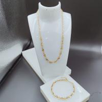 China New Arrival Trendy High Polish Newest Gold Color Stainless Steel  Earring ,Necklace , Bracelet Sets With Zirco  For Lady for sale