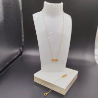 China New Arrival Trendy High Polish Newest Gold Color Stainless Steel  Earring ,Necklace , Bracelet Sets  For Lady for sale