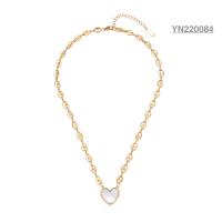 China Women Girls Trendy Heart Pendant Necklace Europe USA Shell Heart Charm Choker for sale