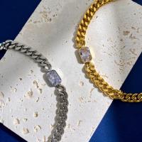 China Personalized Stainless Steel CZ Gold Necklace Miami Cuban Link Chain Necklace for sale