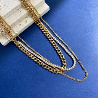China Stainless Steel Gold Layer Diamond Shape  Necklace Jewelry Chokers For Women for sale