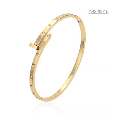 China Exclusive Stainless Steel Designer Jewelry Printed 18k Gold Screw Bracelet for sale