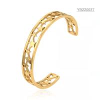 China individuality brand jewelry hollow star bracelet opening Stainless steel bangles for sale