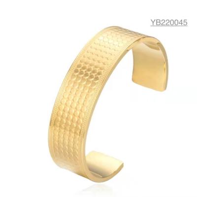 China stainless steel tide brand jewelry gold diamond wide bracelet all-match  bangle for sale