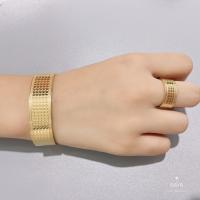 China stainless steel tide brand jewelry gold diamond wide bracelet all-match  bangle for sale