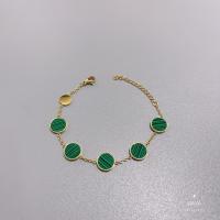 China independent designer brand round green shell bracelet Stainless steel hand chain for sale