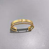 China Exclusive designer double ring material stainless steel bracelet 18k gold bangle for sale