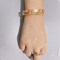 China Exclusive designer double ring material stainless steel bracelet 18k gold bangle for sale