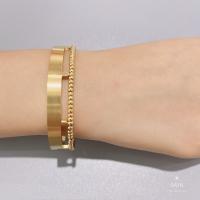 China Exclusive designer double ring material stainless steel bracelet 18k gold bangle for sale