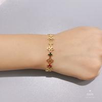 China Ring Style Hollow Gold Flower Bracelet 304 316 316L Stainless Steel Adjustable Bangle for sale