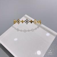 China Ring Style Hollow Gold Flower Bracelet 304 316 316L Stainless Steel Adjustable Bangle for sale