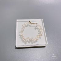China vintage luxury brand hand chain small faux pearl bracelet Stainless steel bangle for sale