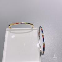China vintage brand jewelry colorful stainless steel CZ  18k gold full diamond bangle for sale