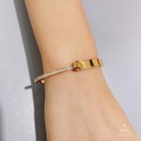 China belt buckle design diamond a bracelet silver stainless steel Nail series bangles for sale