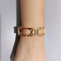 China L Word Design Double Ring Bracelet 18k Stainless Steel Gold Bangle for sale