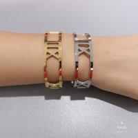 China L Word Design Double Ring Bracelet 18k Stainless Steel Gold Bangle for sale