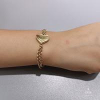 China Niche Luxury Brand Jewelry 24k Gold Heart shape Bracelet Valentine's Day present for sale