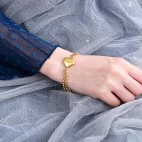 China Niche Luxury Brand Jewelry 24k Gold Heart shape Bracelet Valentine's Day present for sale