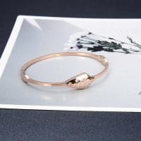 China Stainless Steel 10 Grain Diamond Encrusted Bracelet 18k Rose Gold Bangle for sale