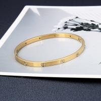 China Bling Diamonds Light Luxury Gold Bangle Independent Design SS316l Gold Bangle for sale