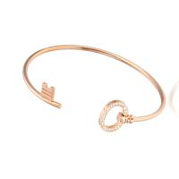 China Saya Stainless Steel Designer Jewelry Key Lock Rhinestone 18k Gold Love Bracelet for sale
