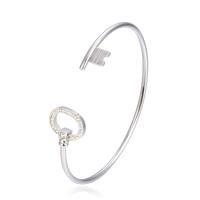 China Saya Stainless Steel Designer Jewelry Key Lock Rhinestone 18k Gold Love Bracelet for sale