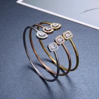 China 18k Zircon Stainless Steel Cuff Bangle for sale