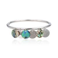 China Luxury jewelry vintage colour shell bangle 14k rosegold Stainless steel bracelet for sale
