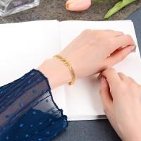 China vintage luxury brand hand chains 14k gold 3d leaf shape bracelet Stainless steel for sale