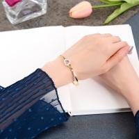 China Birthday Gift Gold Bracelets Solid Adjustable Size Rhinestone Love Heart bangles for sale