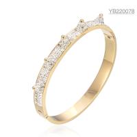 China CE Super Sparkling Diamond Crown Bangle Stainless Steel K Gold Snap Bracelet for sale