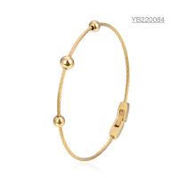 China OEM Simple Small Bead Bracelet K Gold Stainless Steel Rope Chain Bracelet for sale