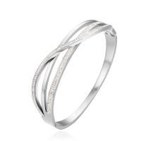 China Stainless 18k Gold Plated Jewelry Triple Overlapping Rhinestone Bangle Bracelet for sale