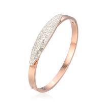 China Saya Women's Stainless Steel Bangle Charming Rhinestone Bangle For Wedding for sale