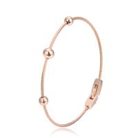 China OEM Simple Small Bead Bracelet K Gold Stainless Steel Rope Chain Bracelet for sale