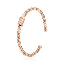 China Ladies Luxury Brand Open Cuff Bangle Cylinder Rhinestone 14k Gold Bead Bracelet for sale