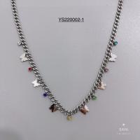China Colorful Rhinestone Butterfly Chain Necklace Europe Silver Bracelet Jewelry Set for sale