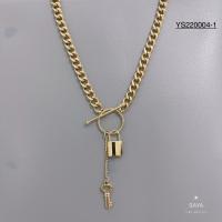 China Luxury 14k Gold Stainless Steel Lock Head Pendant Necklace Key and Lock Bracelet for sale