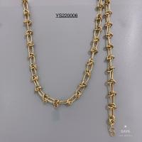 China Luxury Brand Gold Stainless Steel Heavy Industry Chain Jewelry Set Ring Bracelet for sale