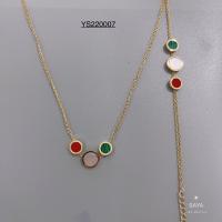China Luxury Brand Stainless Steel Tricolor Shell Necklace Jewelry Set Simple Bracelet for sale