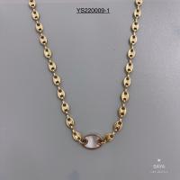China Europe Stainless Steel Designer Jewelry White Shell Inlaid Pig Nose Chain Necklace for sale